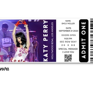 Editable Concert Ticket Template, Printable Music Event Ticket, Custom ...