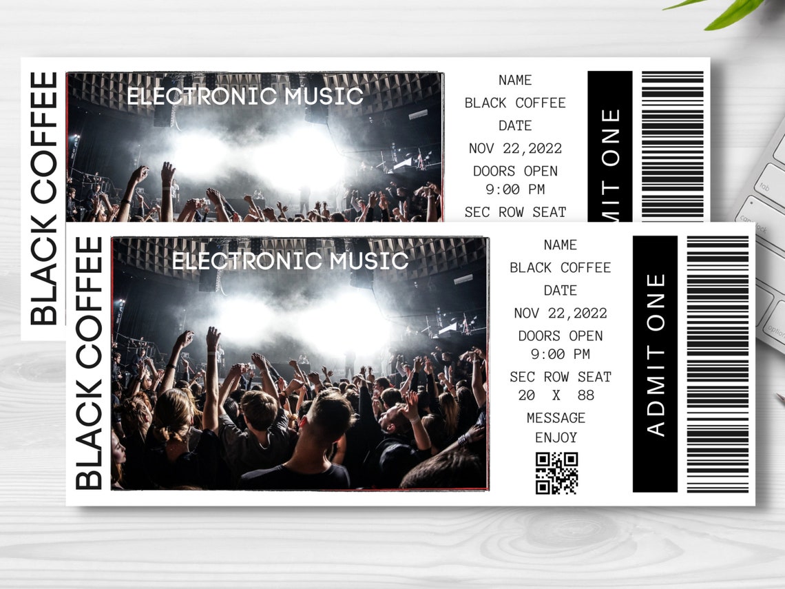 Editable Concert Ticket Template Printable Music Event - Etsy