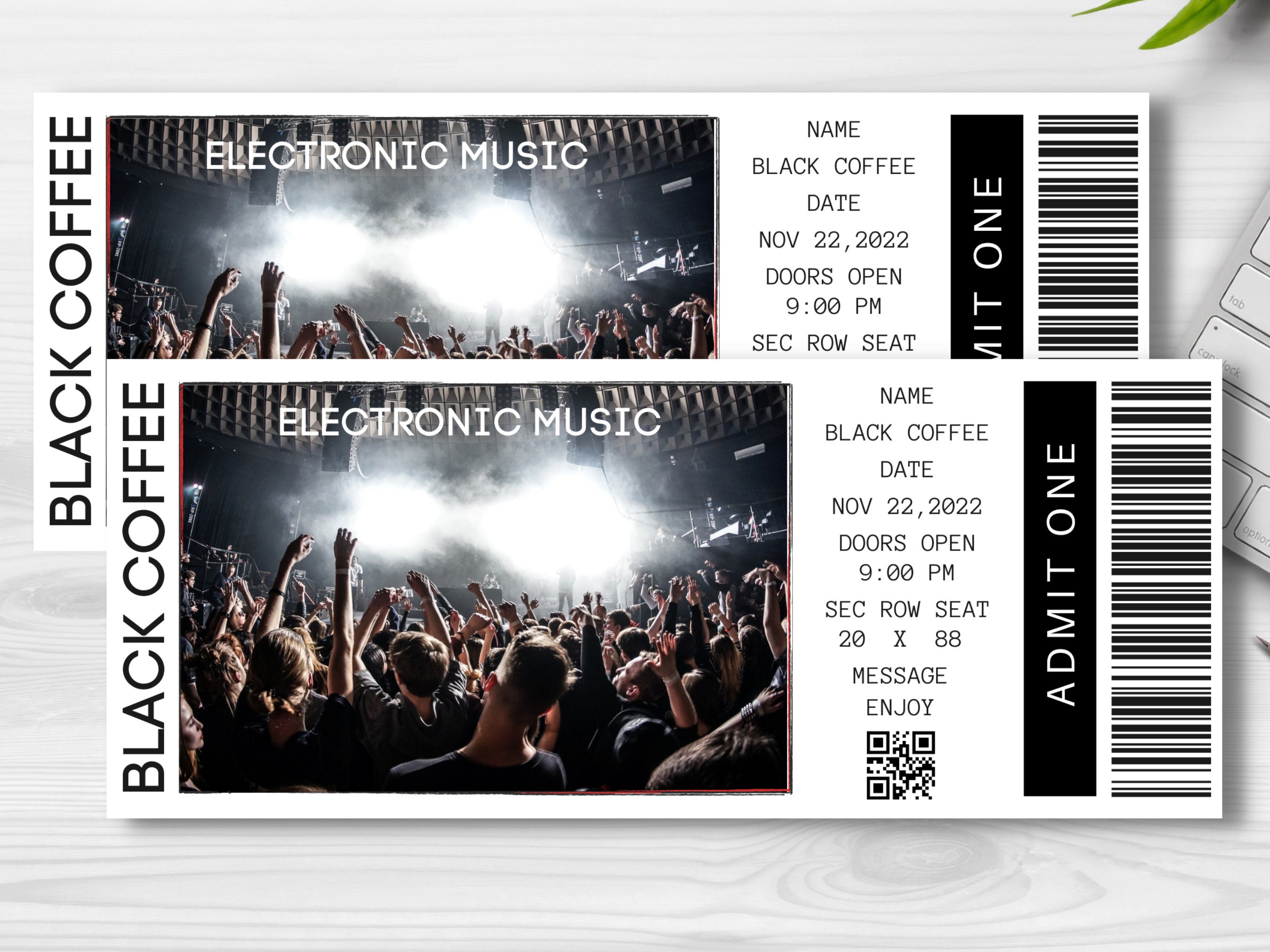 Editable Concert Ticket Template Printable Music Event - Etsy