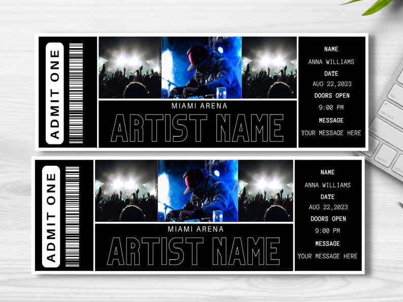 Editable Concert Ticket Template Printable Music Event - Etsy