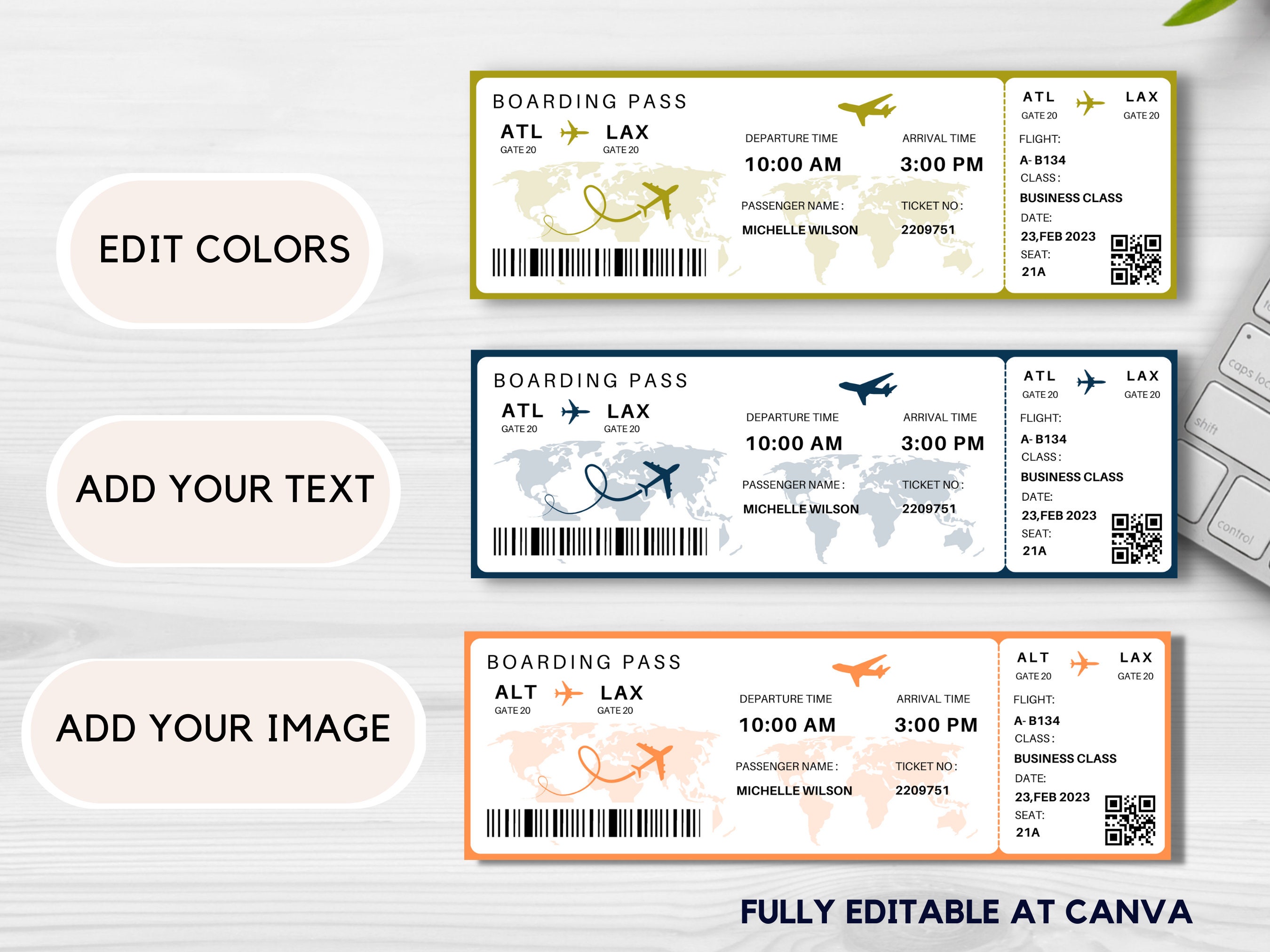 Editable Boarding Pass Template Printable Airline Ticket - Etsy UK