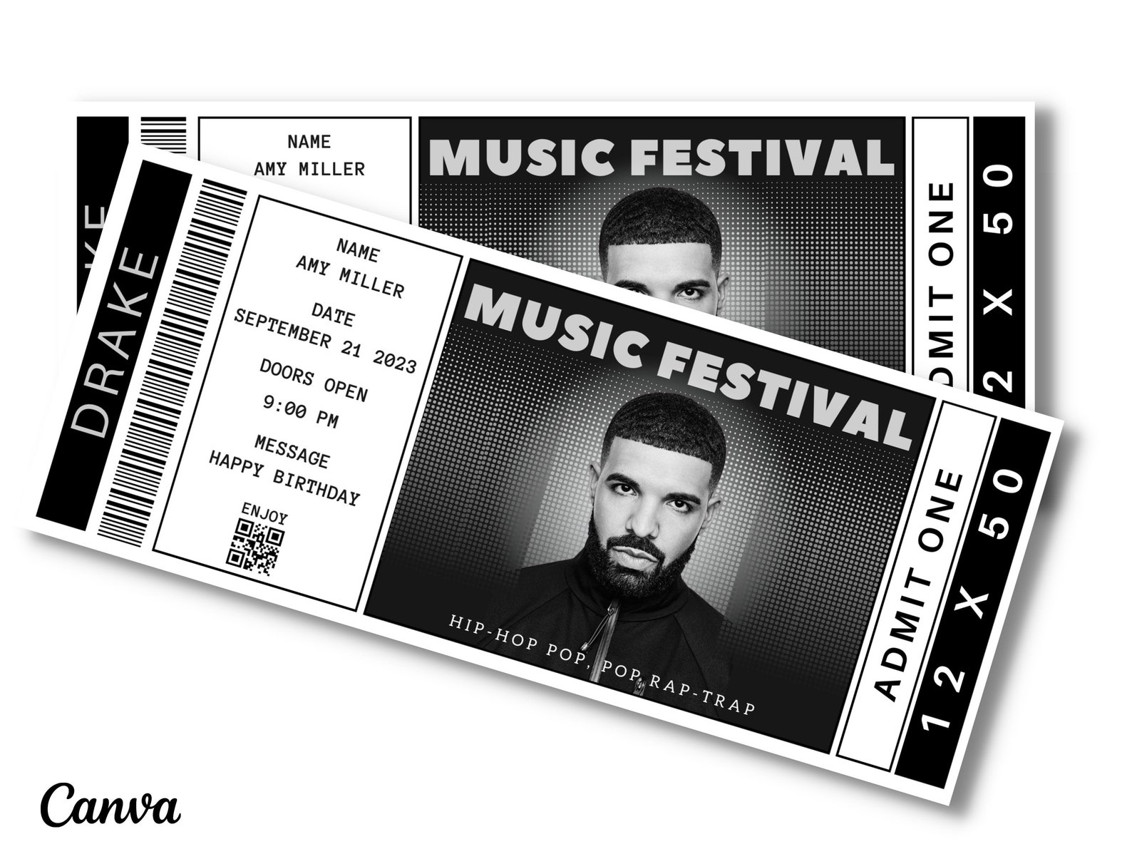 Editable Concert Ticket Template Printable Music Event - Etsy
