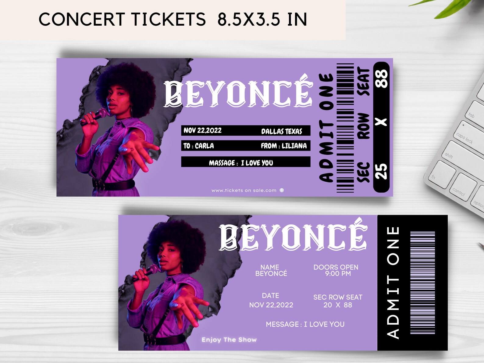 Editable Concert Ticket Template, Printable Music Event Ticket, Custom ...