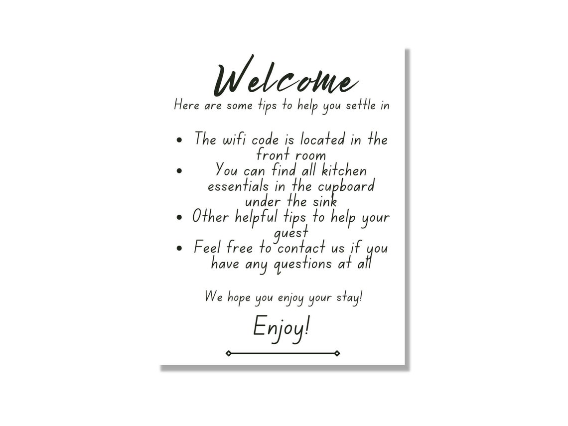Fully Editable Welcome Printable Sign Digital Instant - Etsy