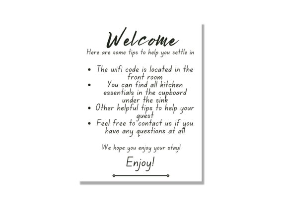 Fully Editable Welcome Printable Sign Digital Instant | Etsy