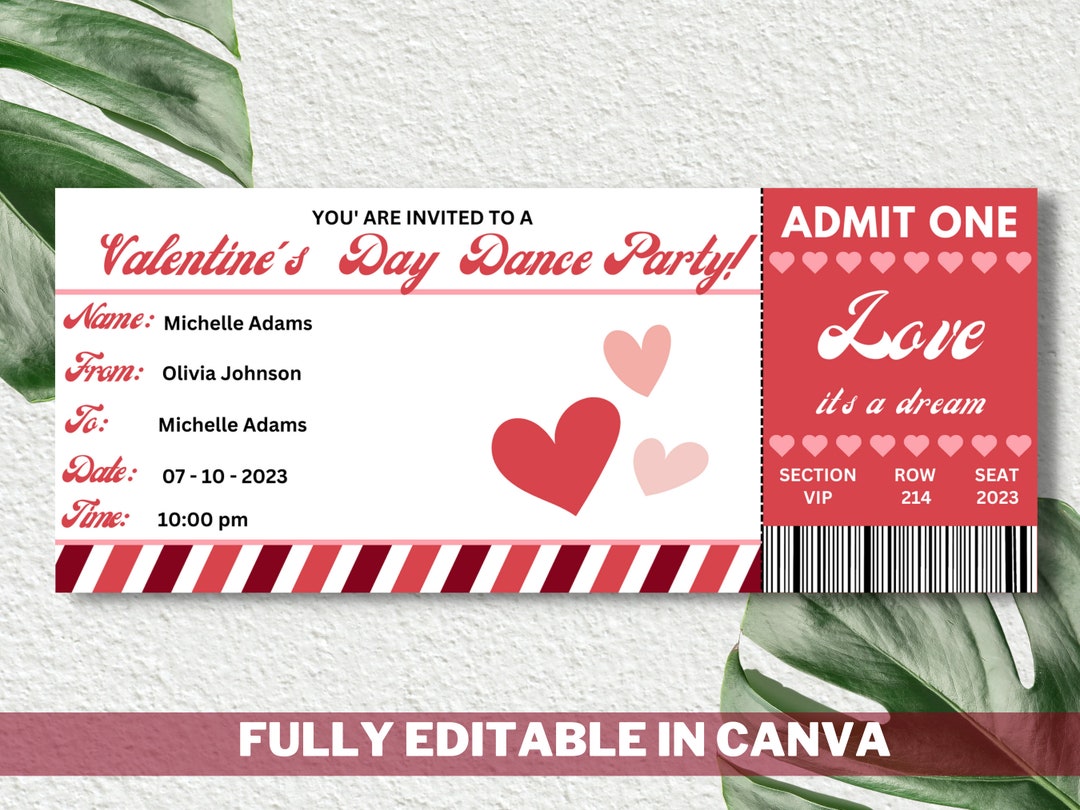 Valentine's Day Ticket, Surprise Valentine's Day Party,event Tickets ...