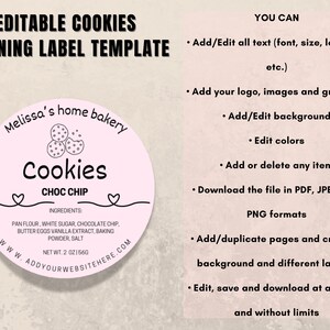 Editable Cookie Warning Labels Template Canva Template Cottage Law ...