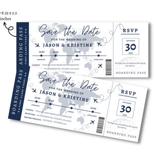 Boarding Pass Template Editable, Wedding Celebration Ticket, Boarding ...