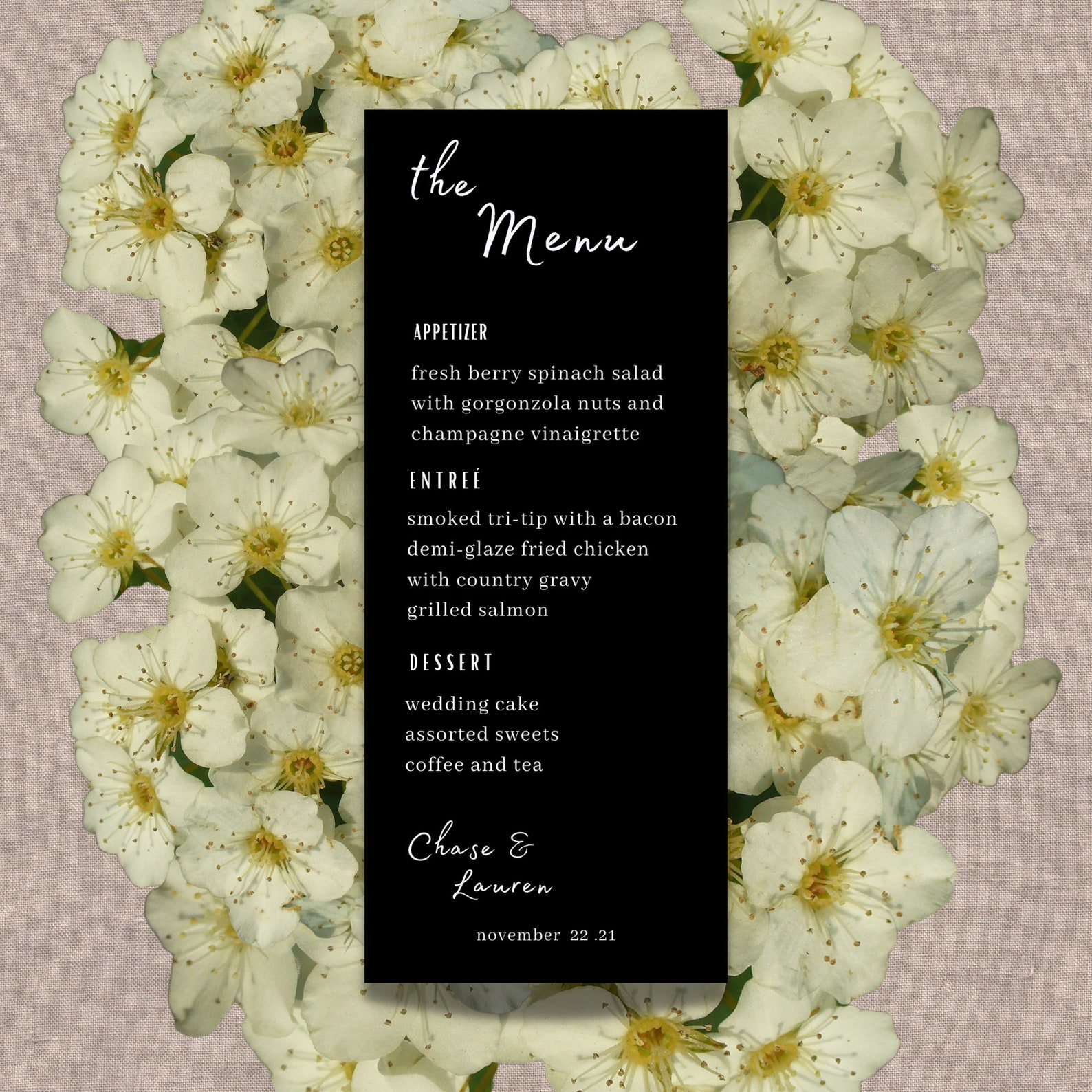 Minimalist Wedding Menu Template Modern Calligraphy - Etsy