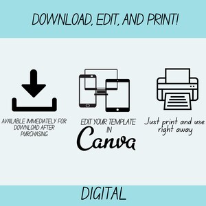 Gift Certificate Template - Instant Digital Download - Printable Modern ...