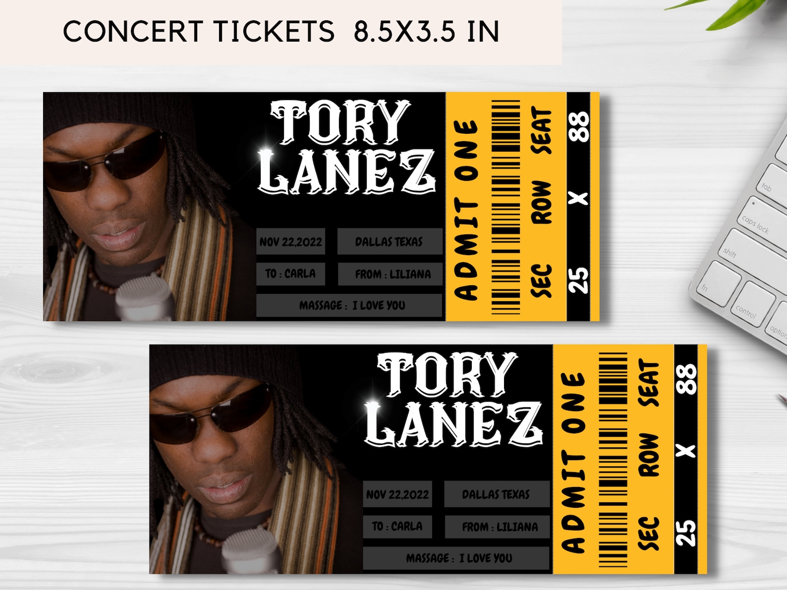 Editable Concert Ticket Template, Printable Music Event Ticket, Custom ...