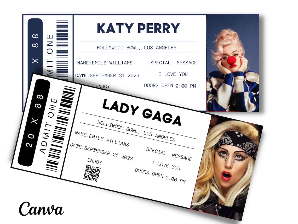 Editable Concert Ticket Template Bundle Printable Music Event - Etsy