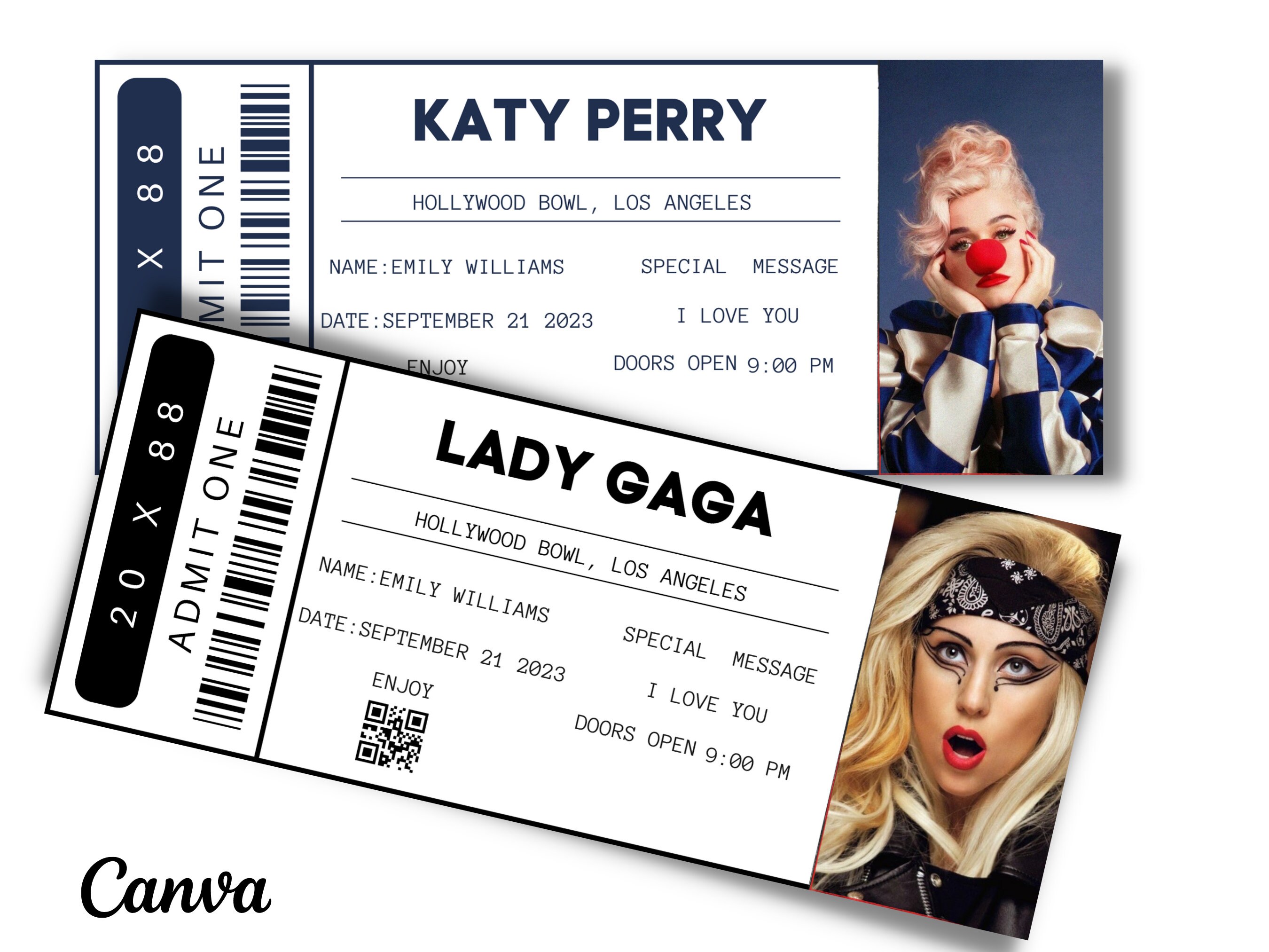 Editable Concert Ticket Template Bundle Printable Music Event - Etsy