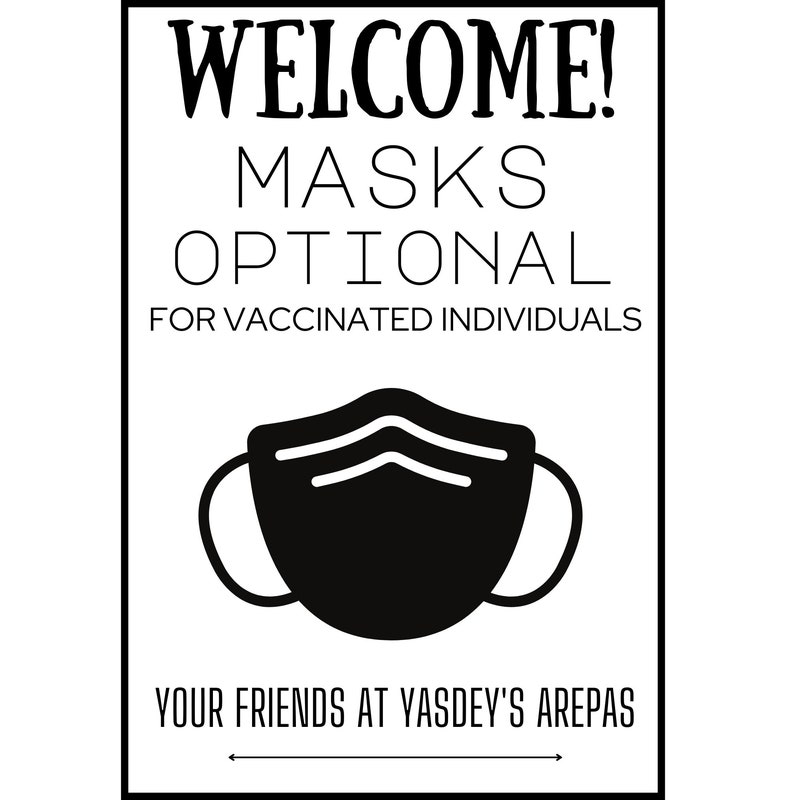 Masks Optional Sign - Etsy