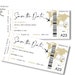 Gold Boarding Pass Template Editable, Wedding Celebration Ticket ...