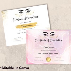 Editable Certificate of Completion, Training Certificate Template ...