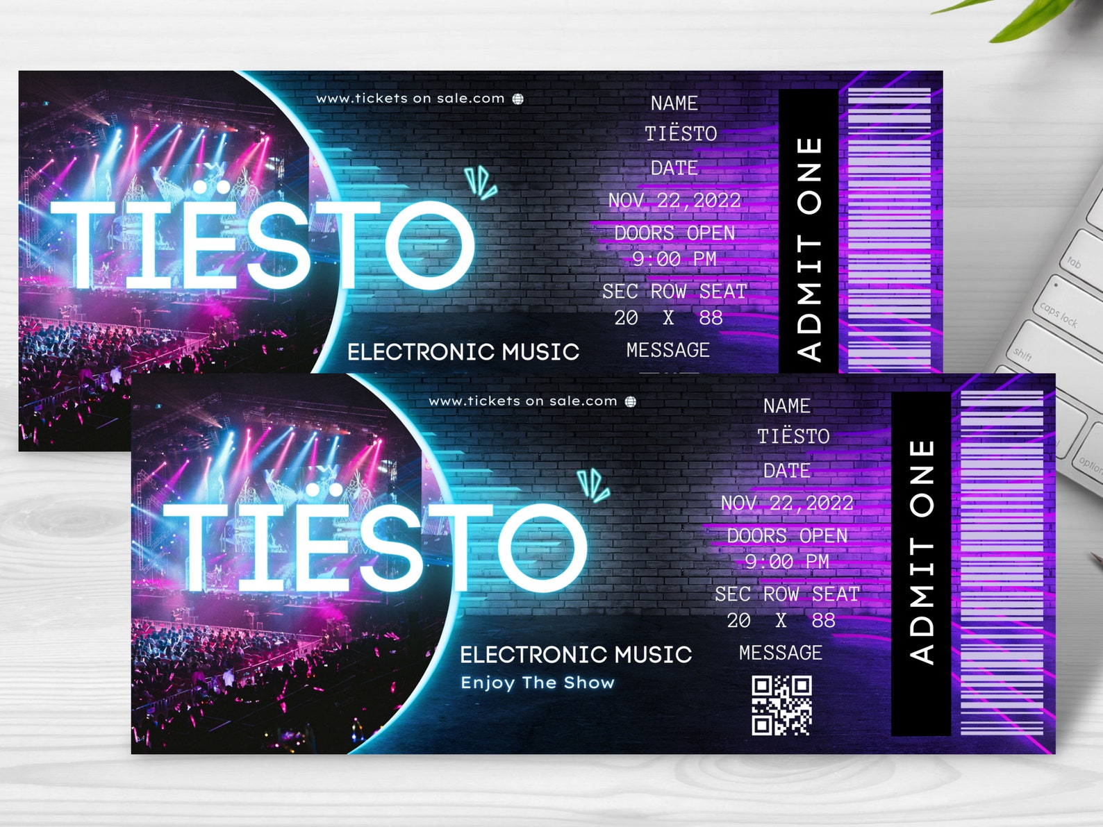 Editable Concert Ticket Template Printable Music Event - Etsy