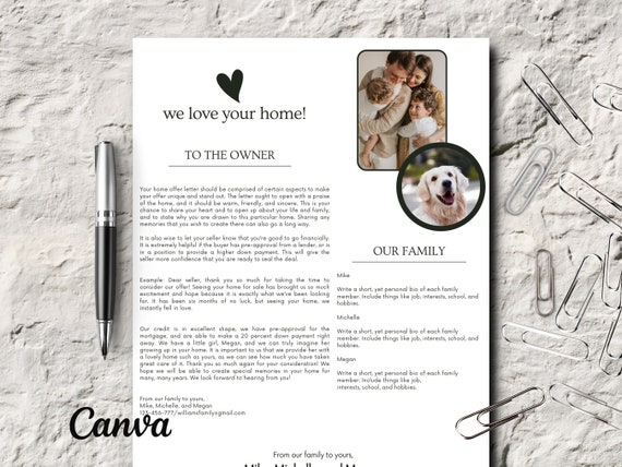 Home Offer Letter Template Editable Letter Printable Home - Etsy