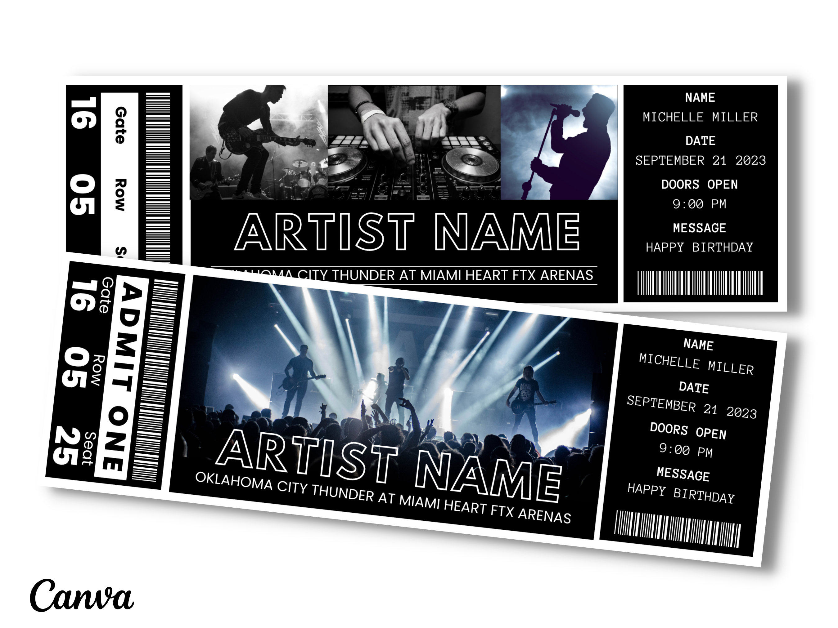 Editable Concert Ticket Template Printable Music Event - Etsy