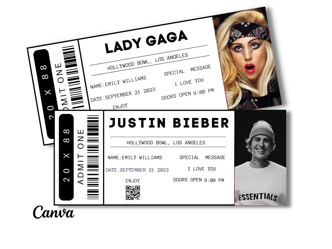 Editable Concert Ticket Template Printable Music Event - Etsy