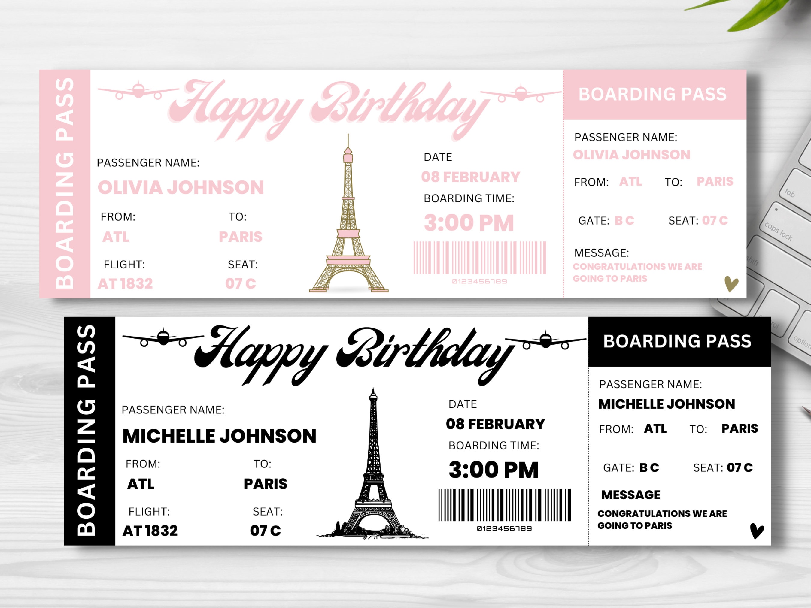 Happy Birthday Boarding Pass , Template Happy Birthday, Printable ...