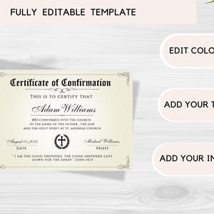Editable Certificate of Confirmation Template | Printable Religious ...