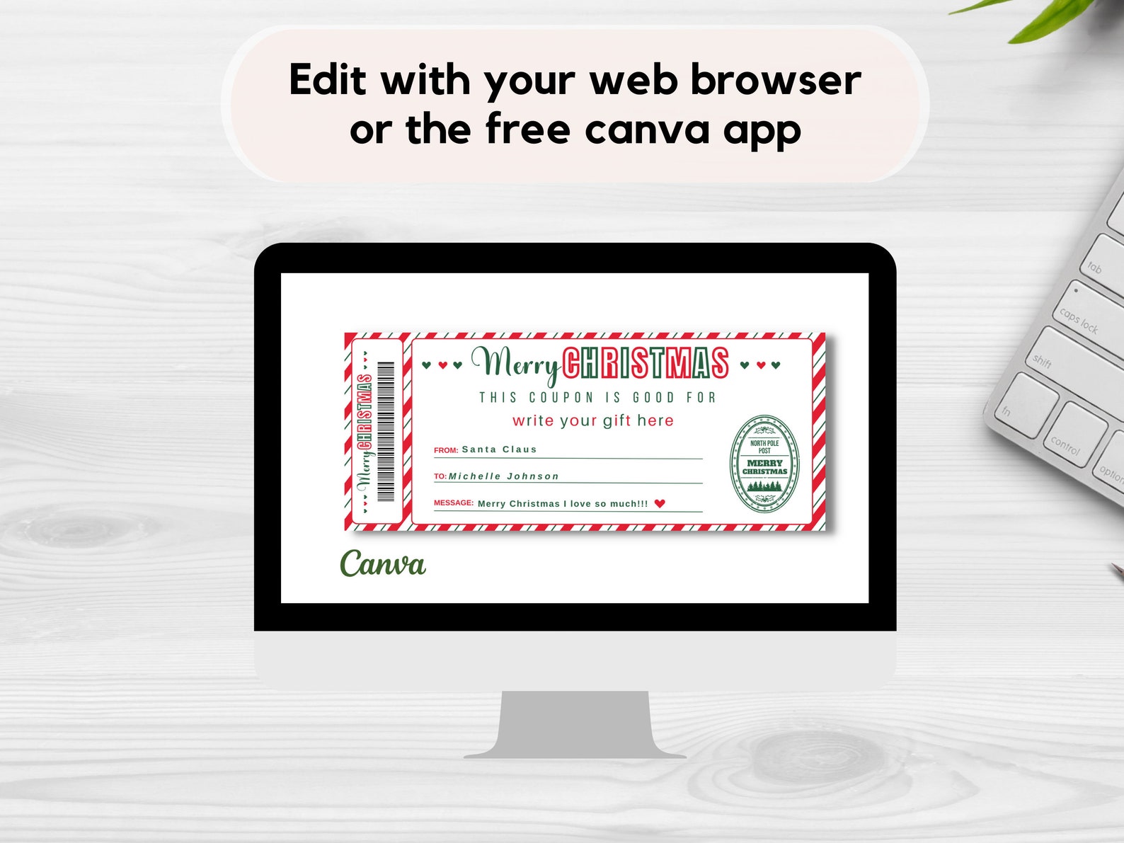 Editable Christmas Coupon Template Printable Christmas - Etsy