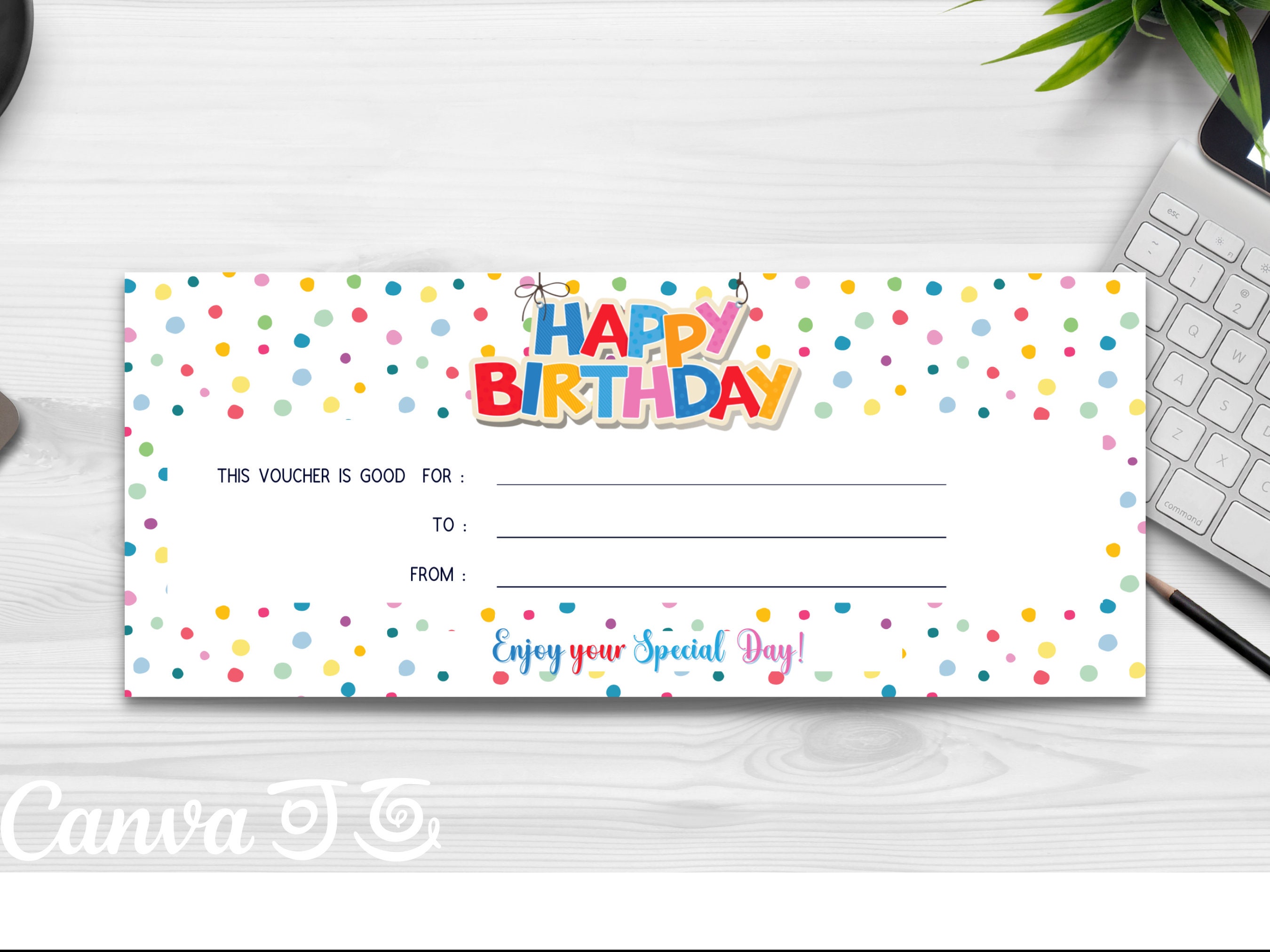 Happy Birthday Gift Certificate Template Printable Unisex - Etsy