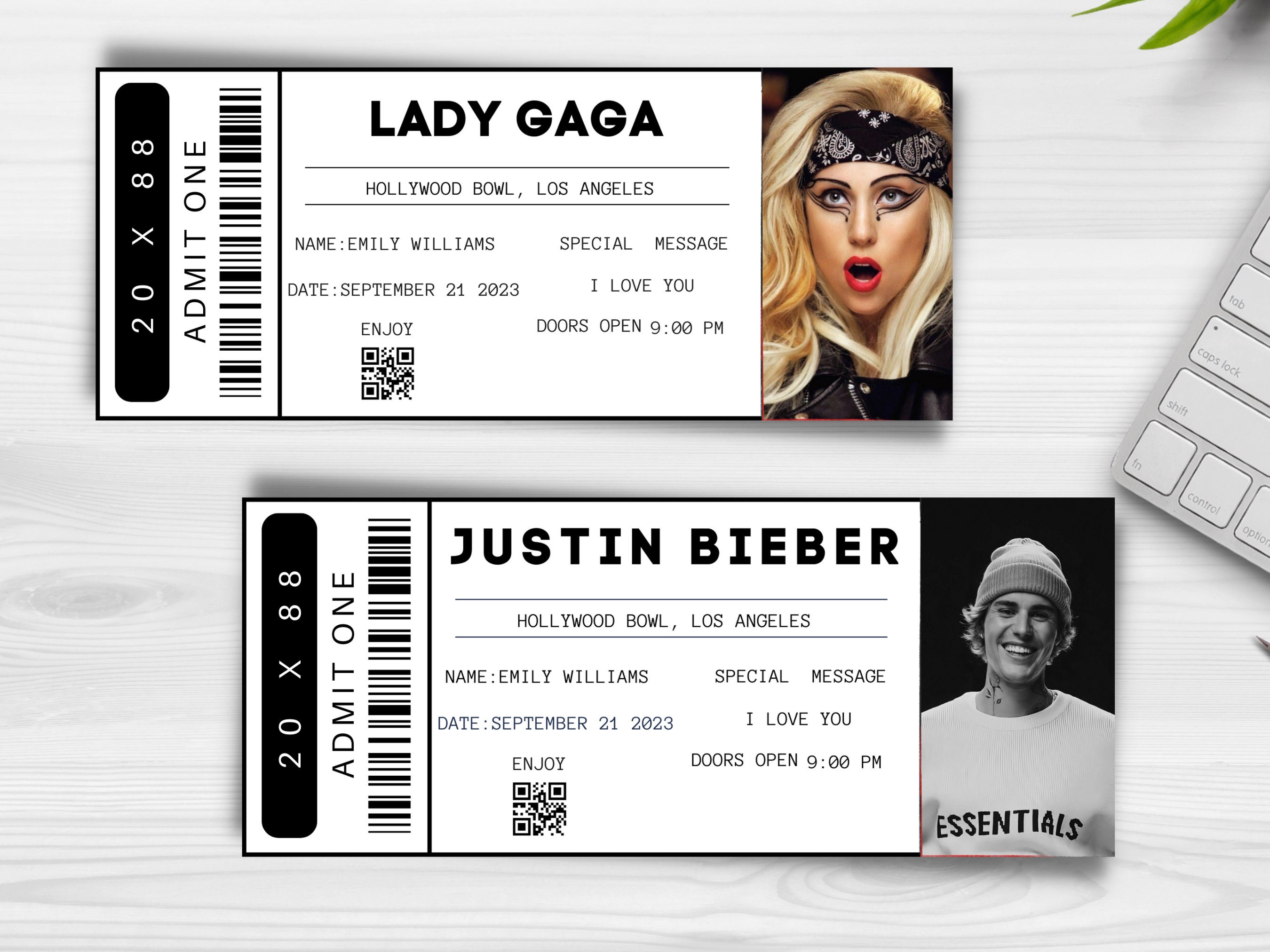 Editable Concert Ticket Template Bundle Printable Music Event - Etsy