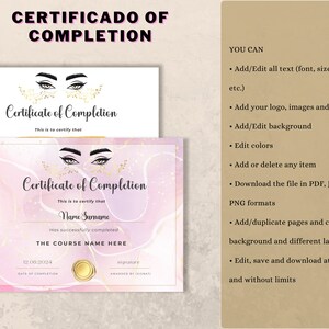 Editable Certificate of Completion, Training Certificate Template ...