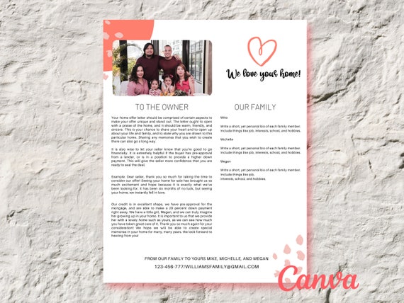 Home Offer Letter Template Editable Letter Printable Home | Etsy Canada