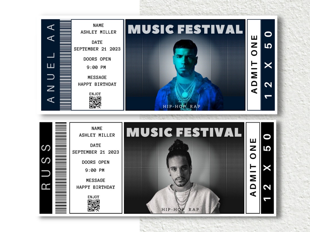 Editable Concert Ticket Template, Printable Music Event Ticket, Custom ...