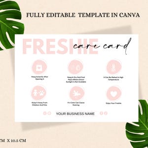 Editable Freshie Care Card Template | Printable Air Freshener Care ...