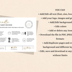 Customizable Candle Care Guide Template |editable PDF for Safe and Long ...