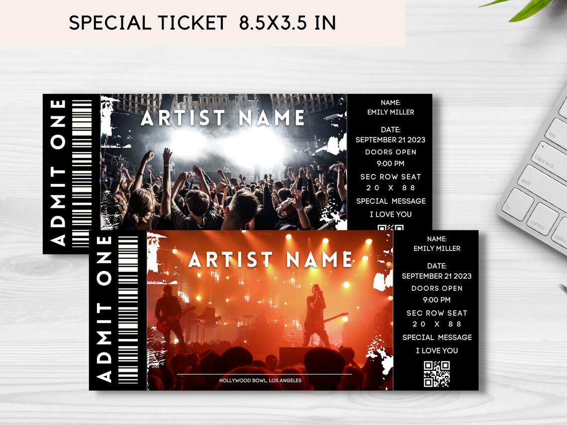 Editable Concert Ticket Template Printable Music Event - Etsy UK