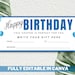 Happy Birthday Gift Certificate Template - Printable Unisex Birthday ...