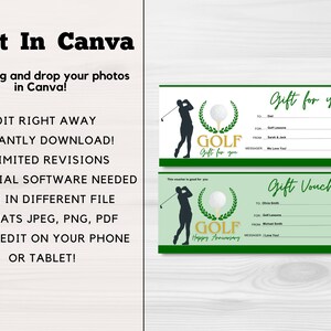 Surprise Golf Trip Ticket Gift, Surprise Trip, Gift Voucher Certificate ...