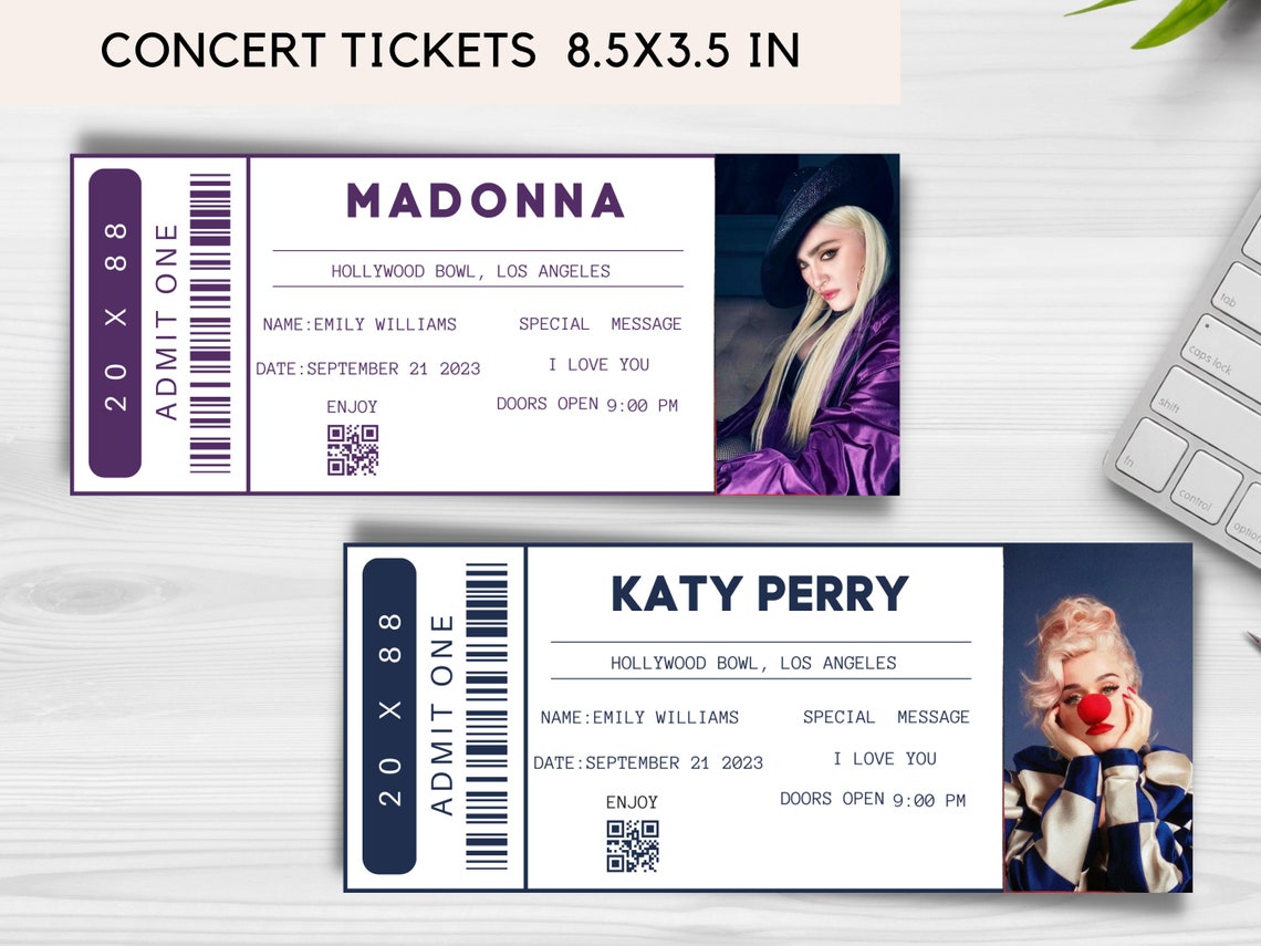 Editable Concert Ticket Template Bundle Printable Music Event - Etsy