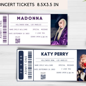 Editable Concert Ticket Template Bundle, Printable Music Event Ticket ...