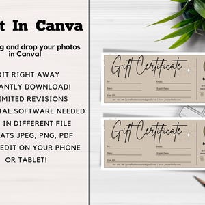 Gift Certificate Template, Editable Gift Card Template | Gift Shop ...