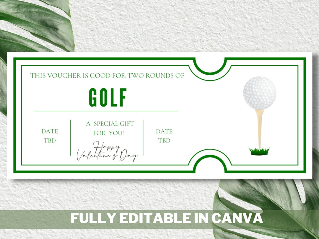 Surprise Golf Trip Ticket Gift, Surprise Trip, Gift Voucher Certificate ...