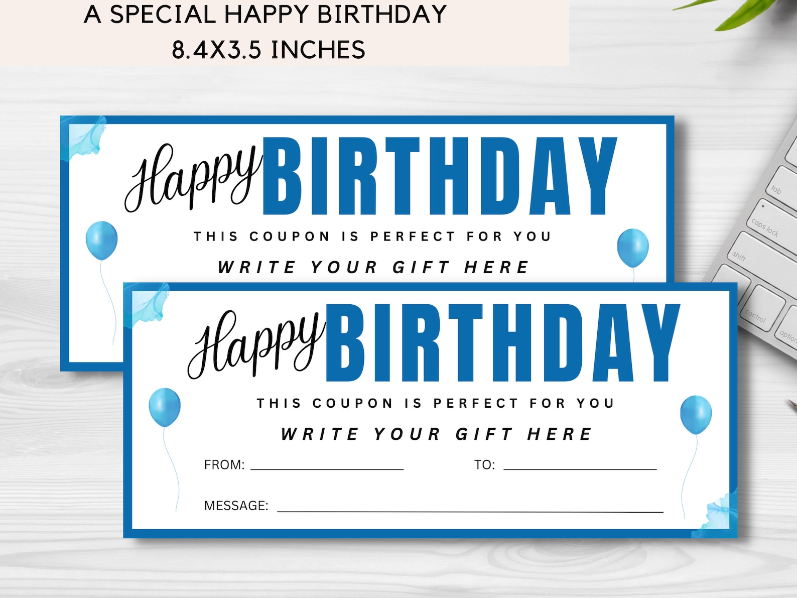 Happy Birthday Gift Certificate Template Printable Unisex Birthday Gift ...