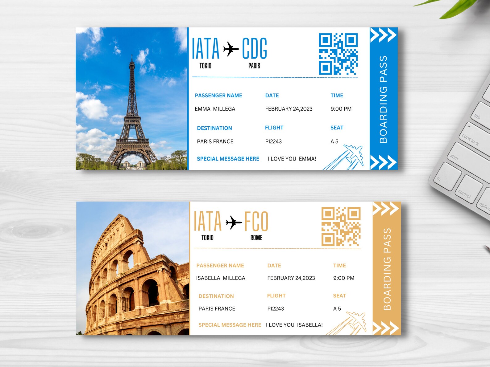 Editable Boarding Pass Template | Printable Airline Ticket for Surprise ...