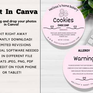 Editable Cookie Warning Labels Template Canva Template Cottage Law ...