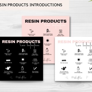Resin Care Card Editable Template, Canva Editable Resin Template ...