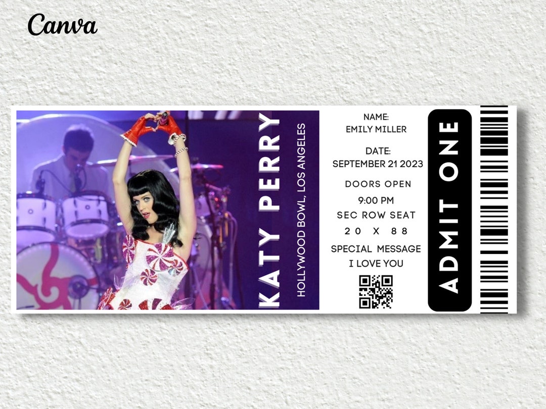 Editable Concert Ticket Template, Printable Music Event Ticket, Custom ...