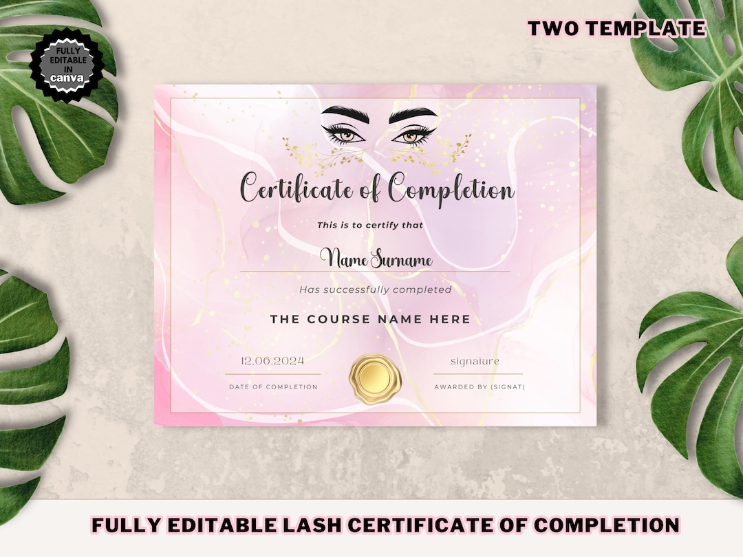 Editable Certificate of Completion, Training Certificate Template ...