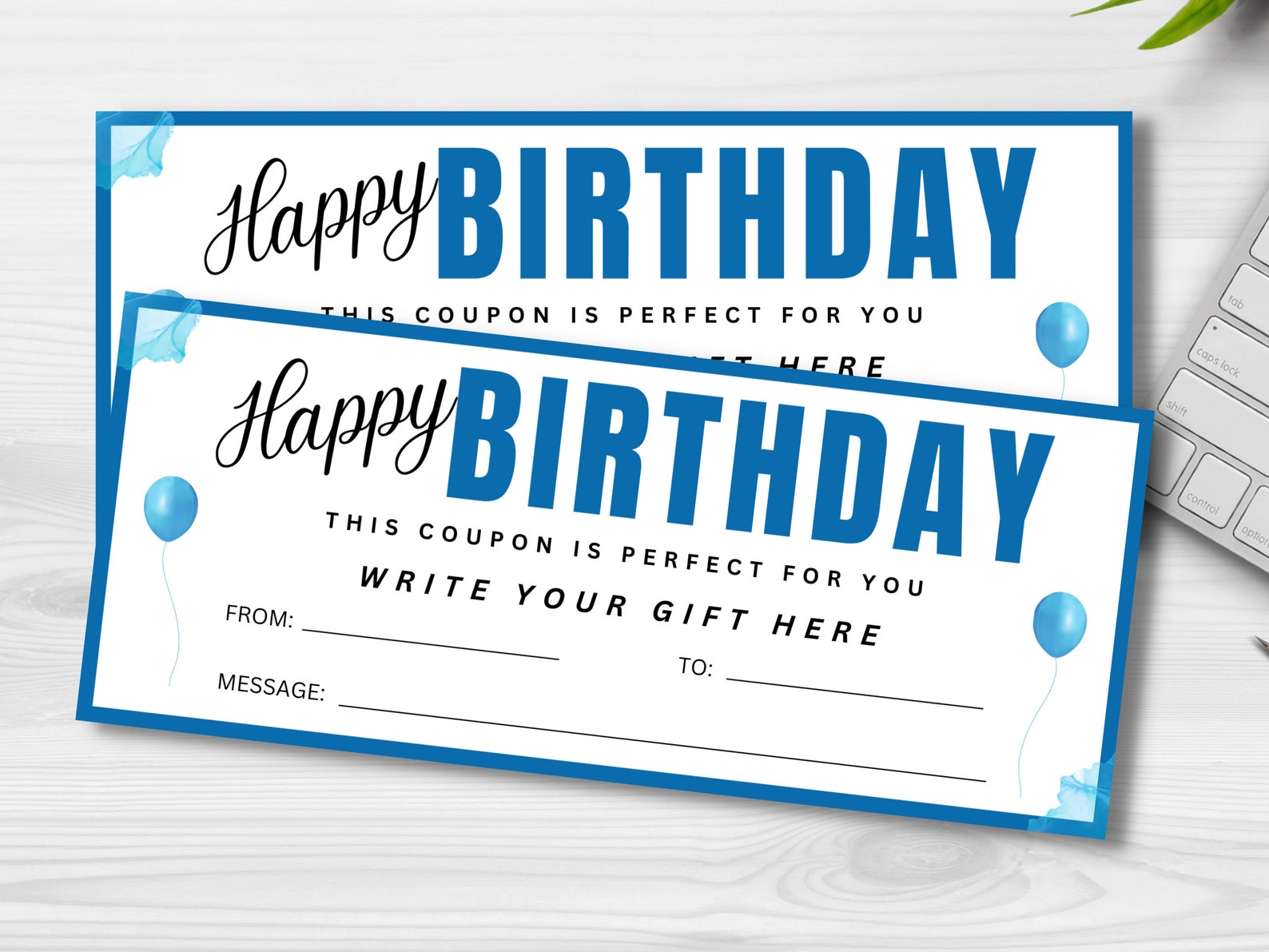 Happy Birthday Gift Certificate Template - Printable Unisex Birthday ...