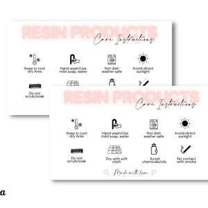 Resin Care Card Editable Template, Canva Editable Template, Printable ...