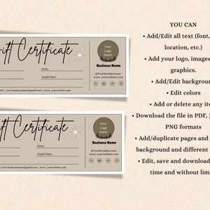 Gift Certificate Template, Editable Gift Card Template | Gift Shop ...